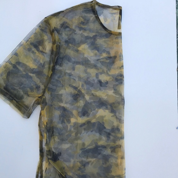 Tops | Oversized Mesh Camouflage Tee | Poshmark